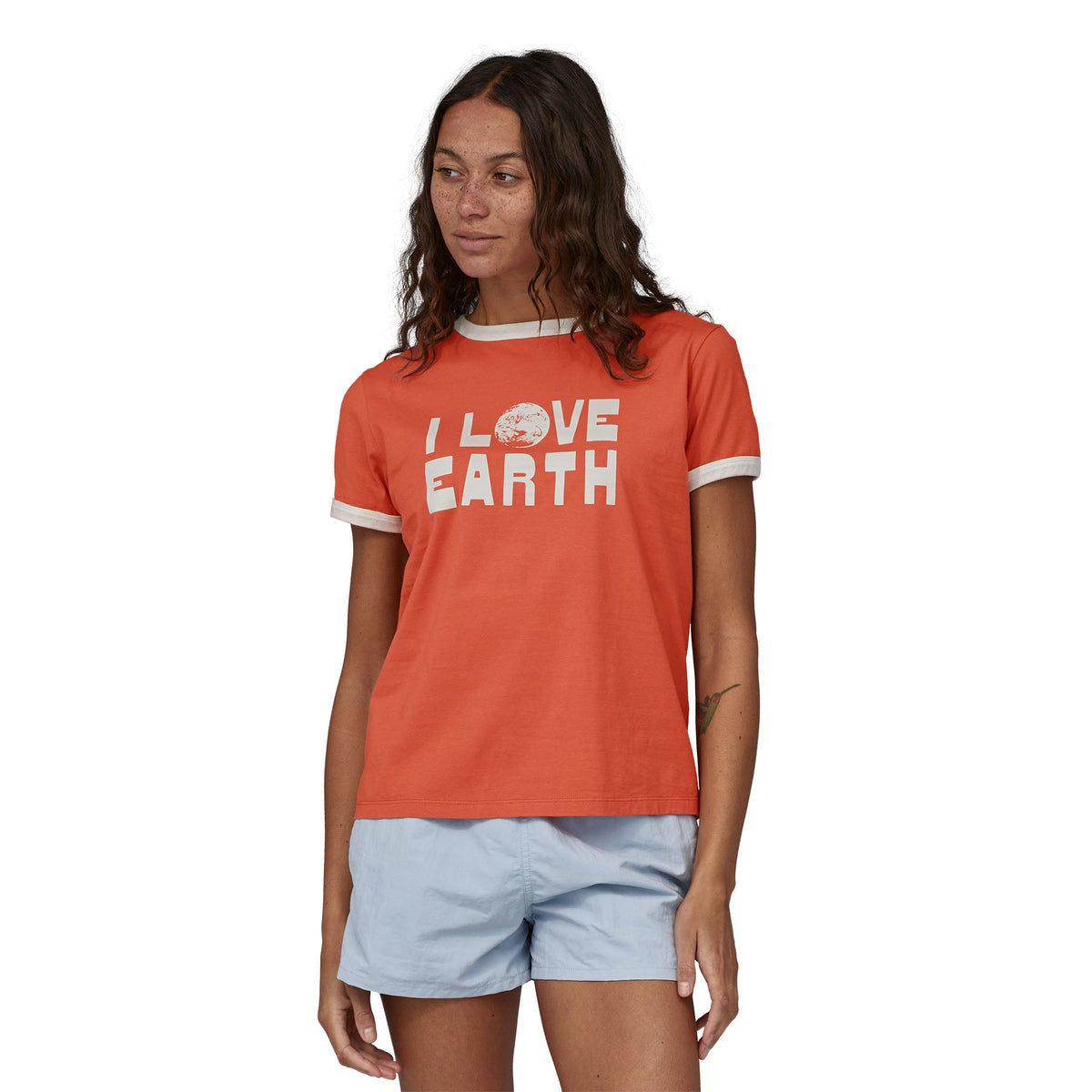 Patagonia Women's Earth Love Organic Ringer Tee - Quartz Coral